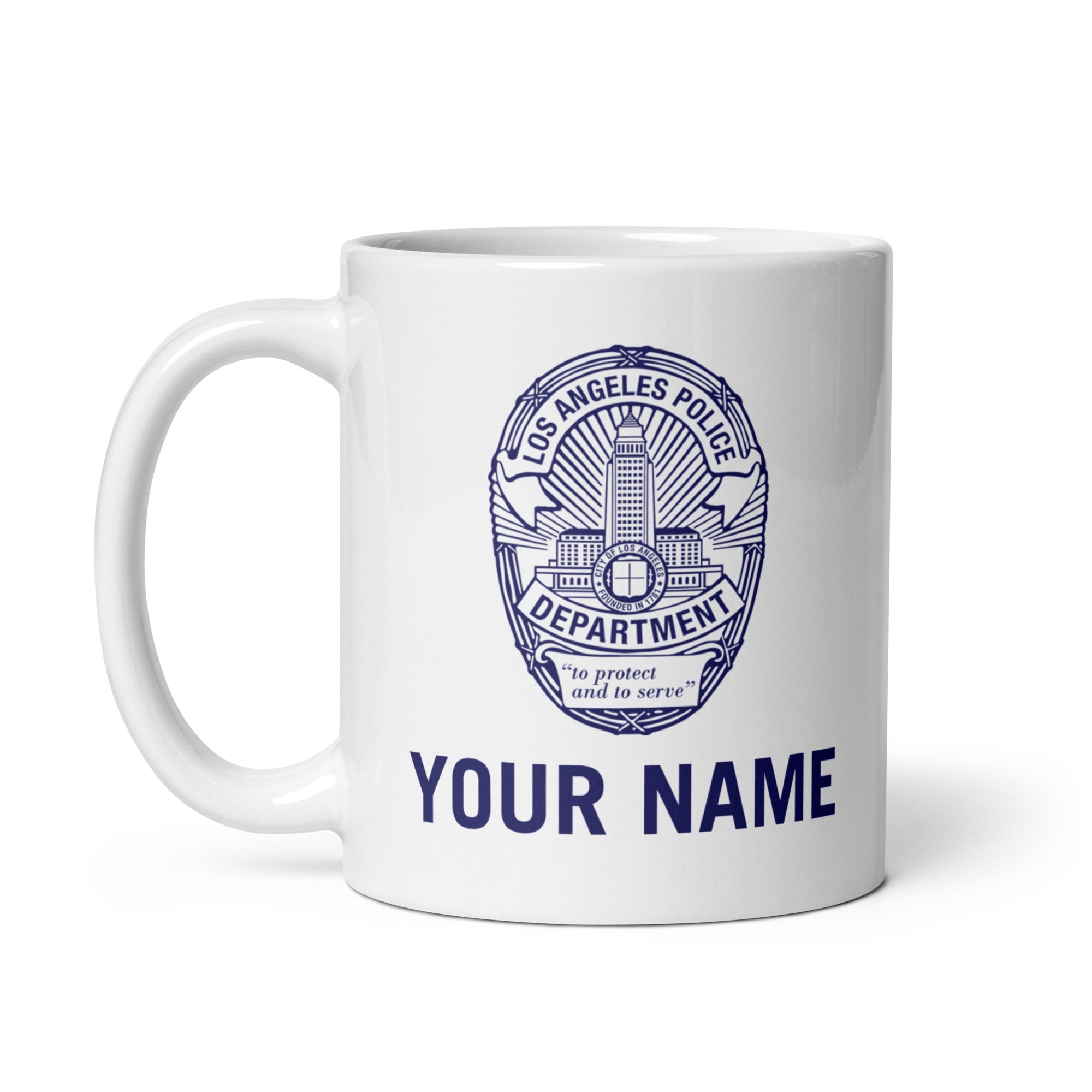 Personalized LAPD Badge Mug - Custom Name & Rank | Shop Now