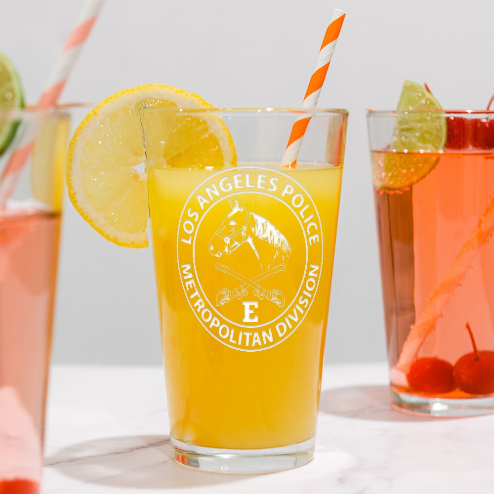 LAPD LA Metro Etched Pint Glass